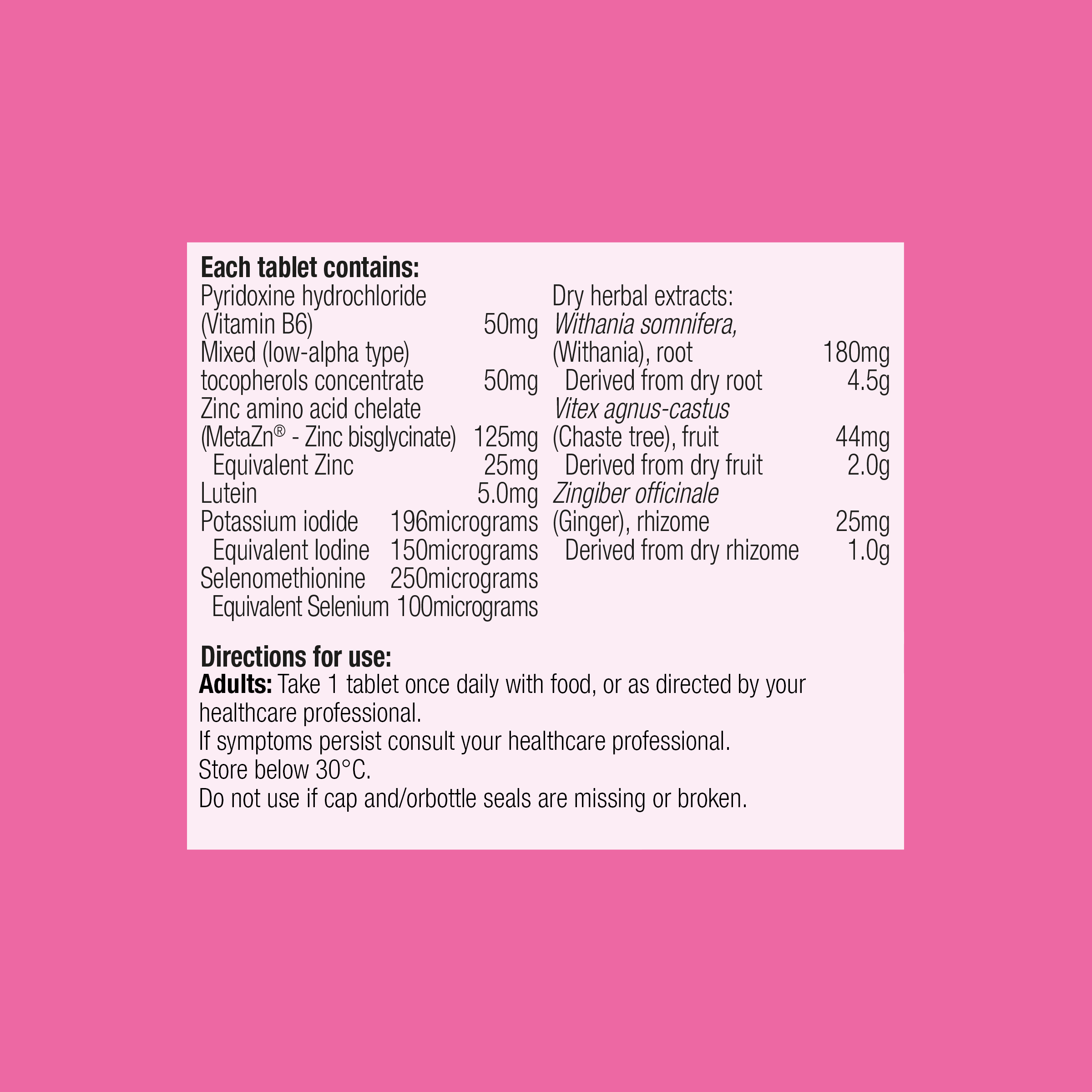 Metagenics P-Lift Tablets | Specialist Clinic Pharmacy