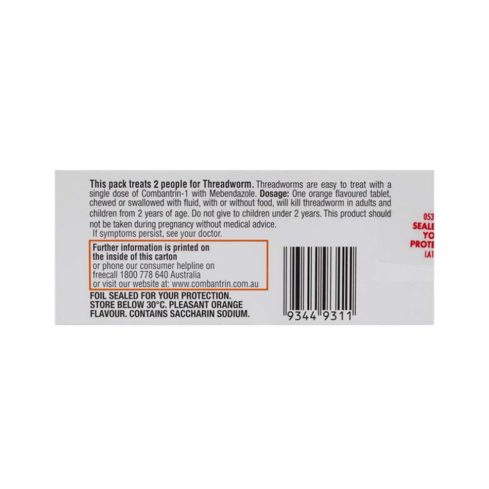 Combantrin-1 2 Tablets | Specialist Clinic Pharmacy