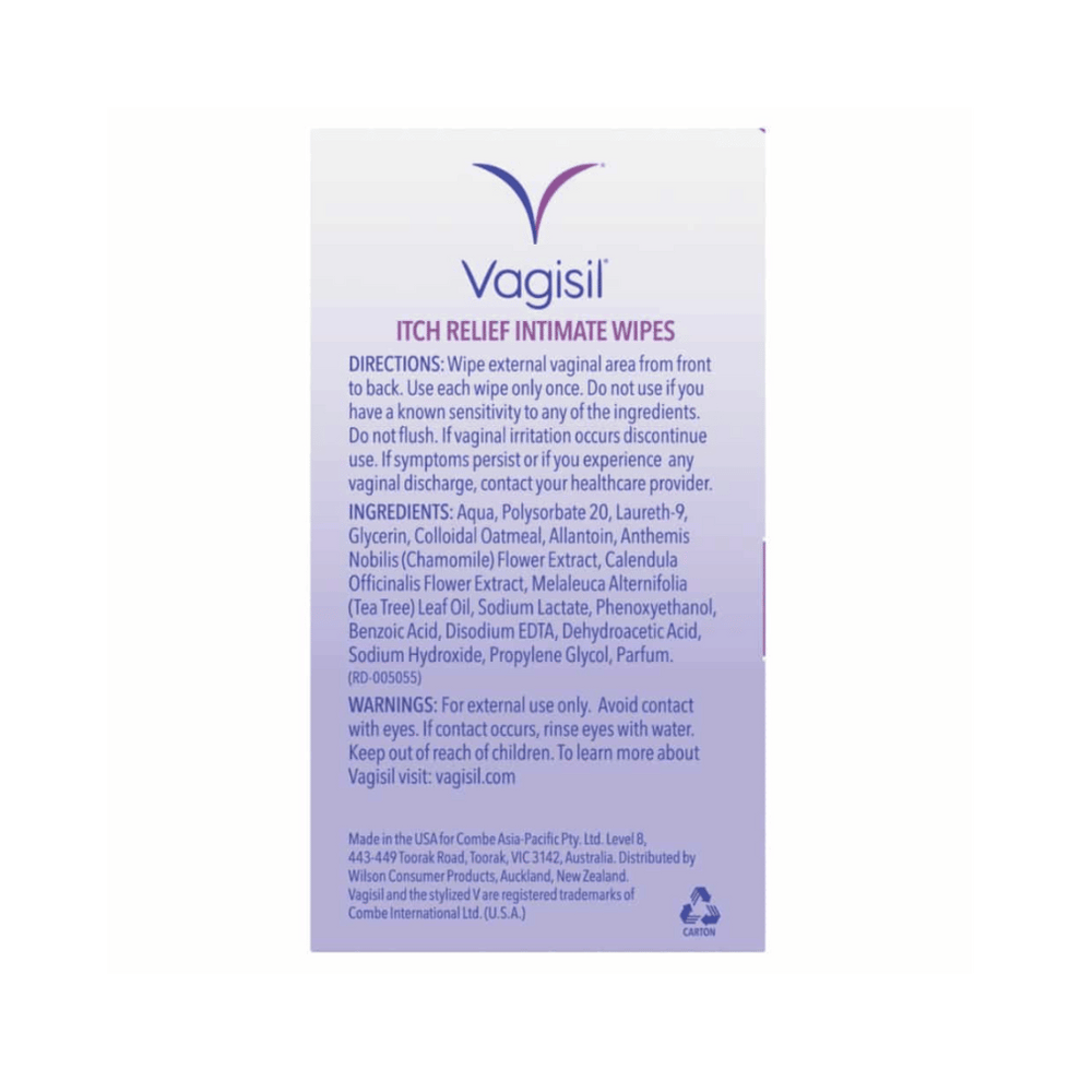 Vagisil Anti-Itch Medicated Wipes 12 Pack | Specialist Clinic Pharmacy